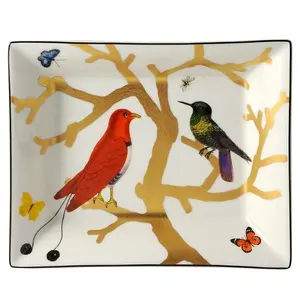 Bernardaud Aux Oiseaux Porcelain Rectangular Dish - Multi