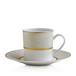 Bernardaud Sauvage White After Dinner Cup - Gold/white