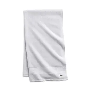 Lacoste Heritage Antimicrobial Bath Towel - White