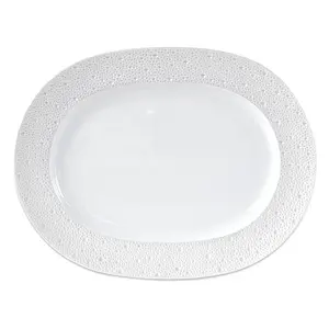 Bernardaud Ecume Perle Oval Platter - White
