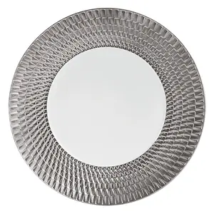 Bernardaud Twist Platinum Dinner Plate Exclusive - White/platinum