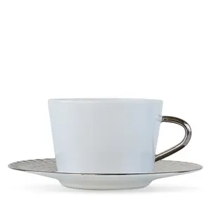 Bernardaud Twist Platinum Tea Saucer - Exclusive White/platinum