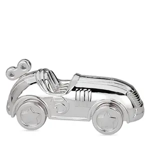 REED & BARTON Silverplated Race Car Coin Bank - Metallic