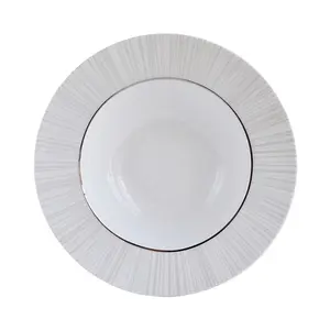 Bernardaud Silva Rim Soup Plate - White