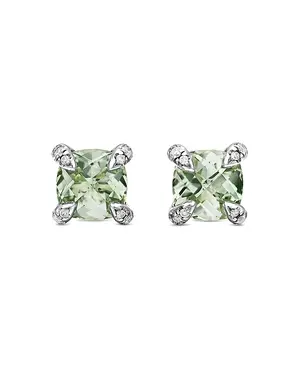 David Yurman Chatelaine Stud Earrings - Green/silver