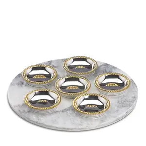 REED & BARTON Roseland Seder Plate - Marble/gold