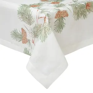 MODE LIVING Newbury Tablecloth, 70 X 90 - White/beige