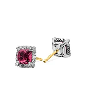 David Yurman Chatelaine Stud Earrings With Diamonds - Garnet