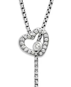 David Yurman Cable Collectibles Heart Y Necklace - Silver