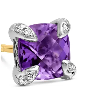 David Yurman Chatelaine Stud Earrings - Purple/silver