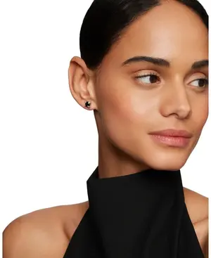 David Yurman Chatelaine Stud Earrings With Black Onyx And Diamonds - Black/silver
