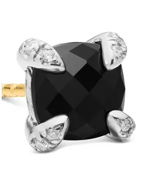David Yurman Chatelaine Stud Earrings With Black Onyx And Diamonds - Black/silver