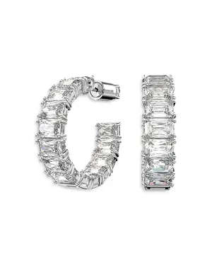 SWAROVSKI Matrix Hoop Earrings - White