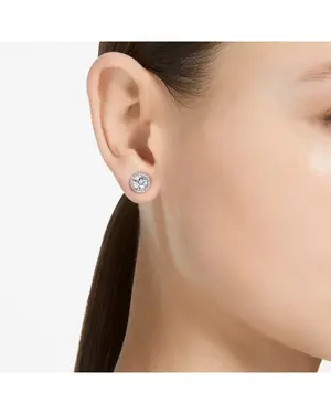 SWAROVSKI Una Pave Stud Earrings - Silver