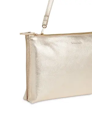 Whistles Rae Metallic Leather Double Pouch Clutch