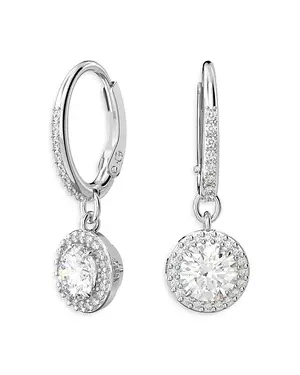 SWAROVSKI Una Huggie Hoop Drop Earrings - Silver