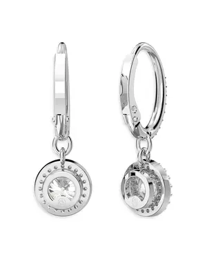 SWAROVSKI Una Huggie Hoop Drop Earrings - Silver