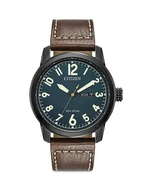 Citizen Eco-drive Garrison Weekender 42mm Watch - Blue/brown