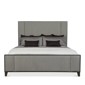 BERNHARDT Linea Upholstered King Bed - Cerused Charcoal Finish