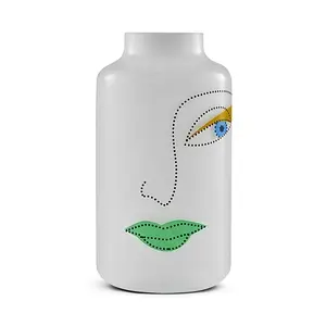 NUDE GLASS Rock & Pop Magnolia Mini Vase, Small - White/green