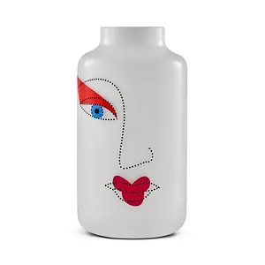 NUDE GLASS Rock & Pop Magnolia Mini Vase, Small - White/red
