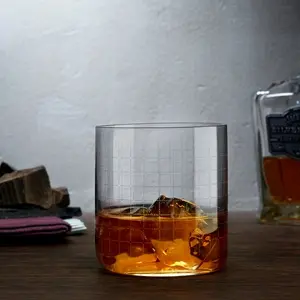 NUDE GLASS Finesse Grid Double Old Fashioned Whisky Glass, Set Of 4