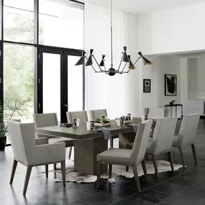 BERNHARDT Linea Dining Table - Cerused Charcoal Finish