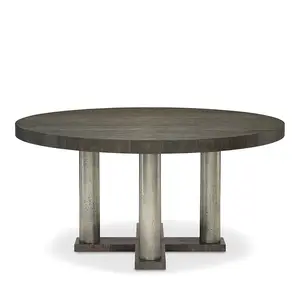 BERNHARDT Linea Round Dining Table - Cerused Charcoal Finish