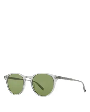 Garrett Leight Clune Round Sunglasses 47mm Gray/green Solid