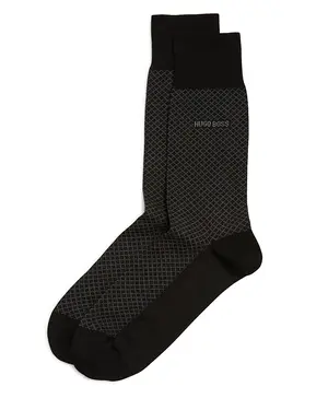 BOSS Dean Micro Grid Dress Socks - Black