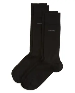 BOSS Solid Dress Socks Pack Of 2 - Black