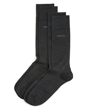 BOSS Boss Solid Dress Socks - Pack Of 2 Charcoal Gray