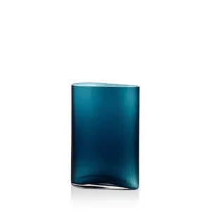 NUDE GLASS Mist Petroleum Short Vase - Blue