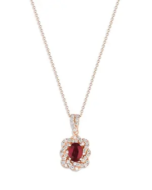 Bloomingdale'S And Diamond Pendant Necklace - Ruby