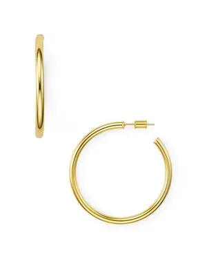 Aqua Hoop Earrings In -plated Sterling Silver - Gold