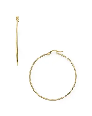 Aqua Medium Hoop Earrings - Gold