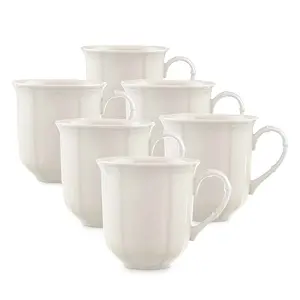 VILLEROY & BOCH Manoir Mugs, Set Of 6 - White