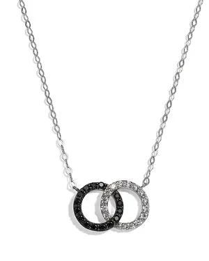 Bloomingdale'S Diamond Double O Pendant Necklace - Black/white