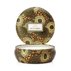 Voluspa Baltic Amber 3 Wick Tin Candle, 12 Oz - Light Brown
