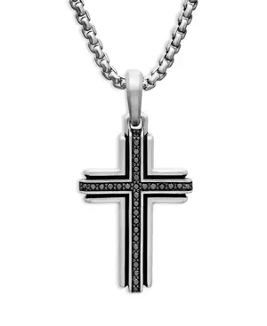 David Yurman Deco Cross Pendant - Black/silver