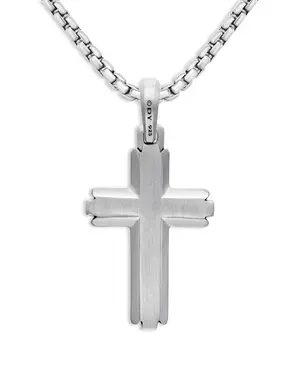 David Yurman Deco Cross Pendant - Black/silver