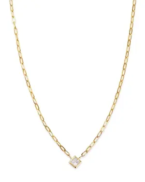 Bloomingdale'S Diamond Princess Solitaire Pendant Necklace - Gold