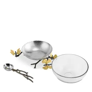 Michael Aram Butterfly Ginkgo Glass Nut Dish With Spoon