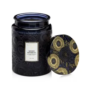 Voluspa Moso Bamboo Large Jar Candle 18 Oz - Black