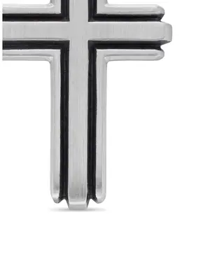 David Yurman Sterling Silver Deco Cross Pendant - Black/silver