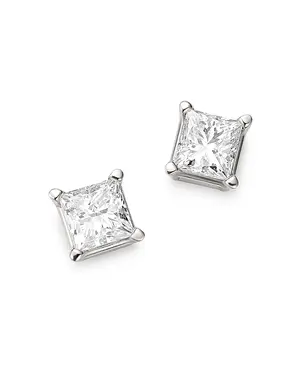 Bloomingdale'S Diamond Princess-cut Stud Earrings - White
