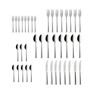 VILLEROY & BOCH Piemont 40 Piece Flatware Set - Silver