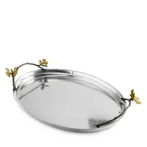Michael Aram Butterfly Ginkgo Oval Tray - Silver/gold