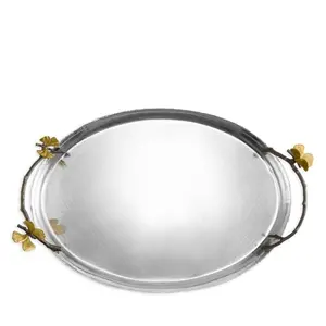 Michael Aram Butterfly Ginkgo Oval Tray - Silver/gold
