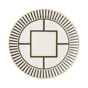 VILLEROY & BOCH Metro Chic Salad Plate Stripe Rim - Gold